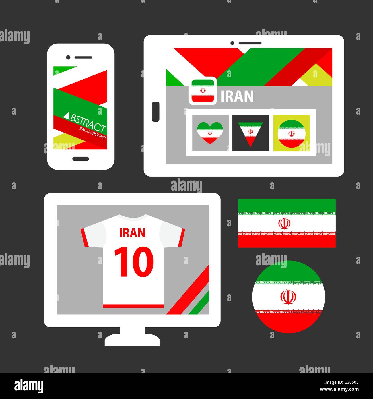 Set of Iran flag Stock Vector Image & Art - Alamy