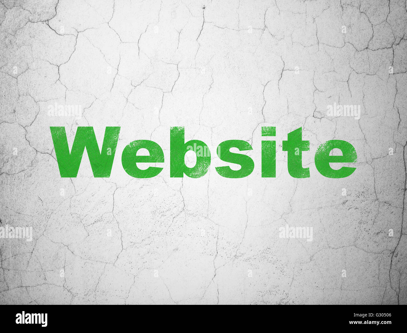 Web development concept: Green Website on textured concrete wall ...