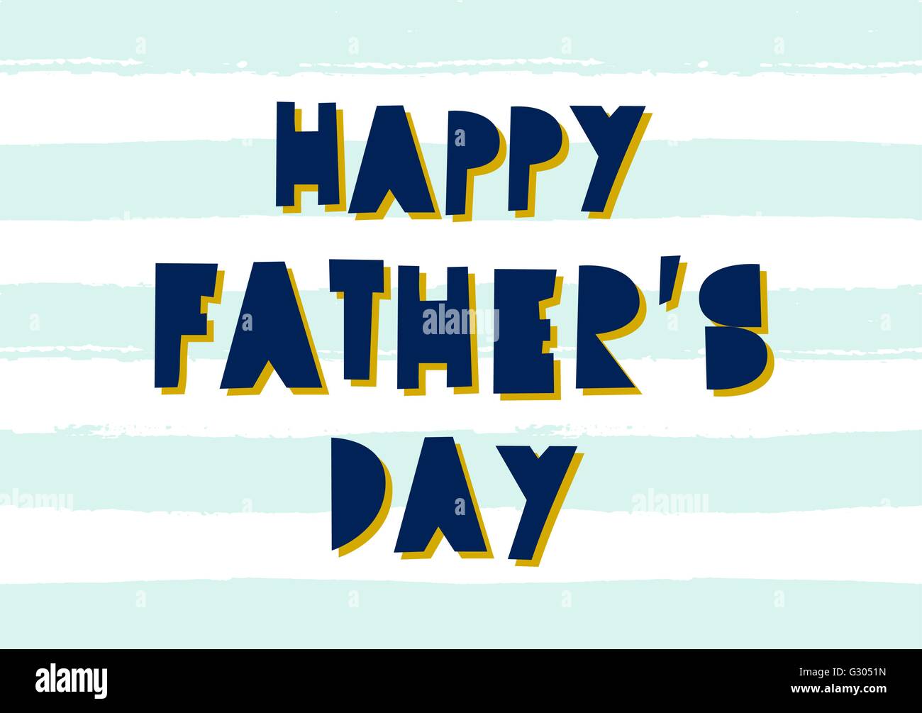 Typographic design Father's Day card with geometric letters and blue ...