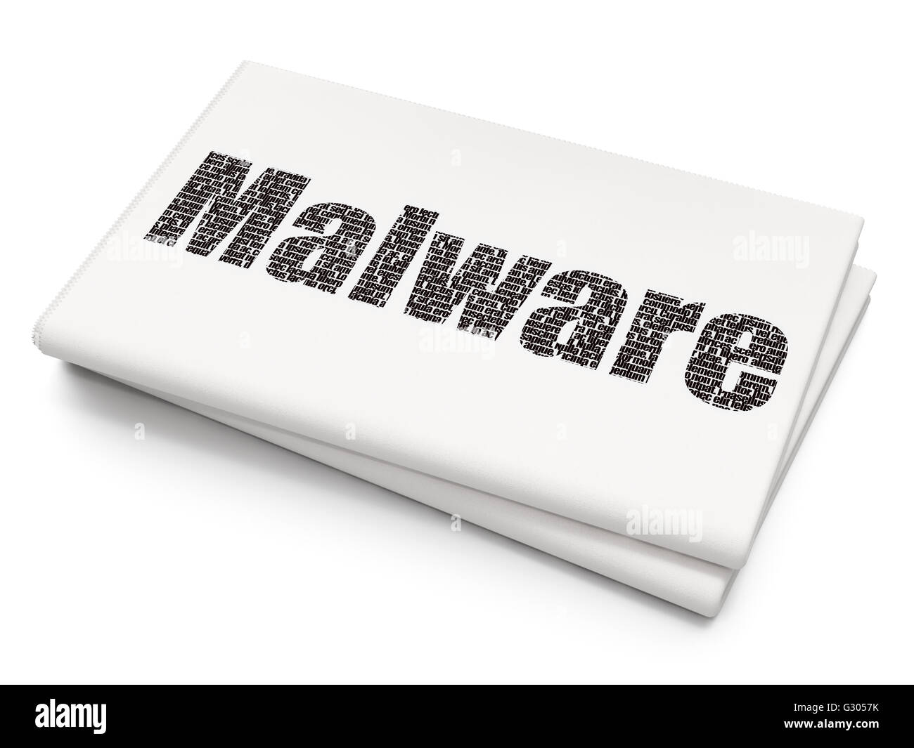 Security concept: Malware on Blank Newspaper background Stock Photo - Alamy