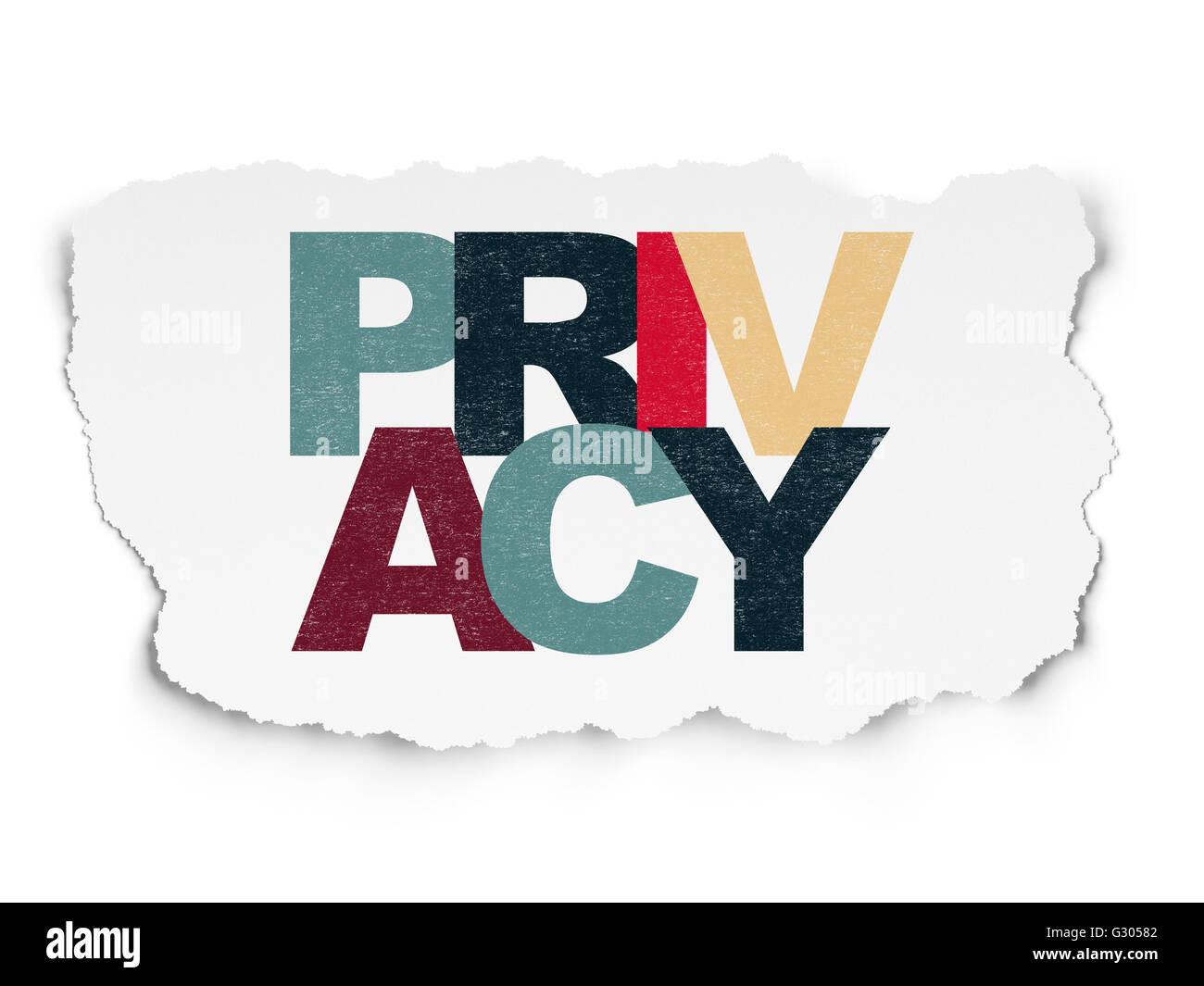 Protection concept: Privacy on Torn Paper background Stock Photo - Alamy