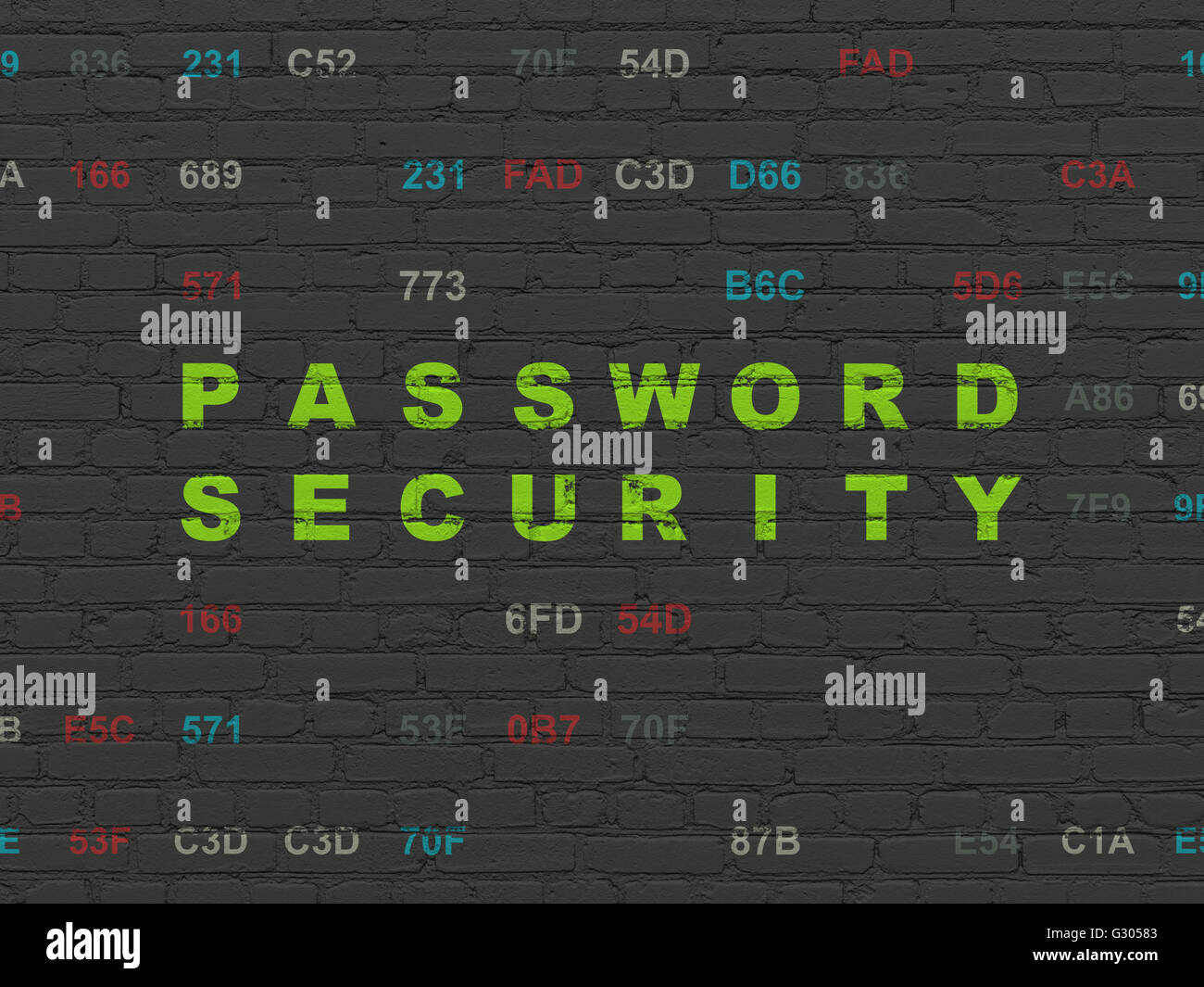 Safety concept: Password Security on wall background Stock Photo - Alamy