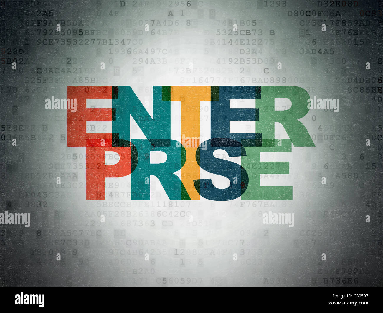 Business concept: Enterprise on Digital Data Paper background Stock ...