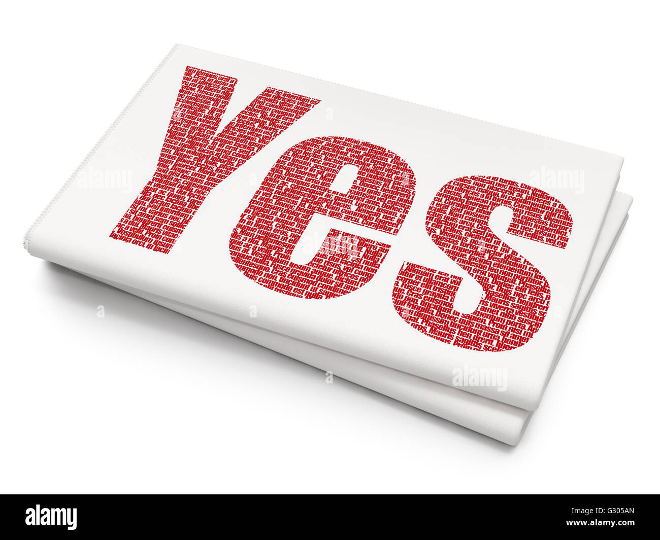 Business concept: Yes on Blank Newspaper background Stock Photo - Alamy