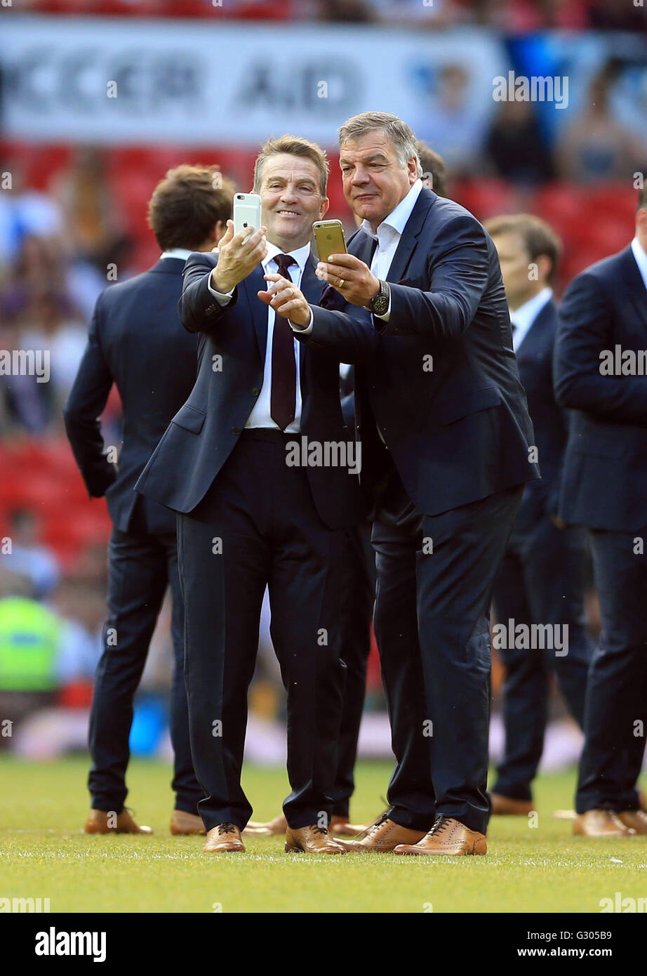 England coaches Bradley Walsh (left) and Sam Allardyce pose for a photo ...