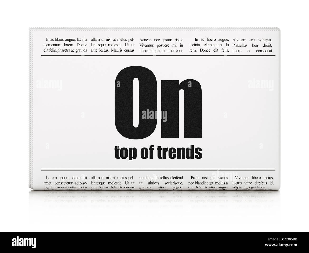 Business concept: newspaper headline On Top of trends Stock Photo - Alamy