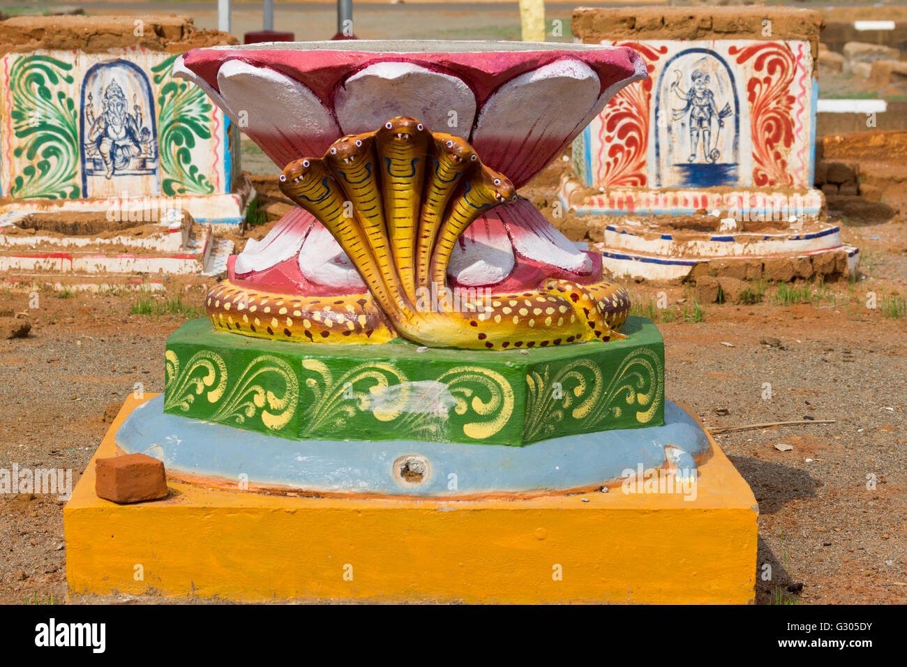 Set of three altars on Kothamangalam square Stock Photo - Alamy