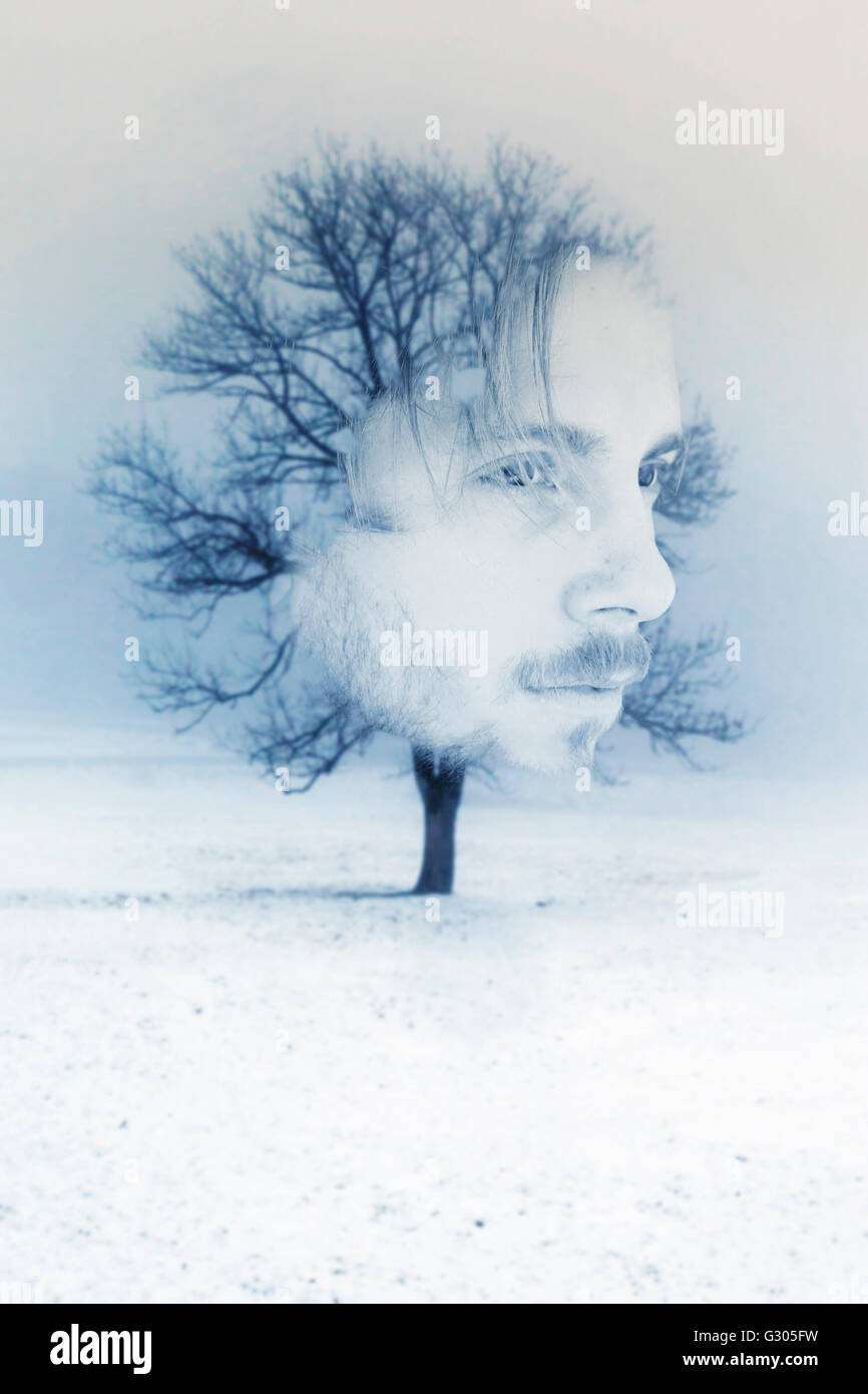 Double exposure man tree hi-res stock photography and images - Alamy