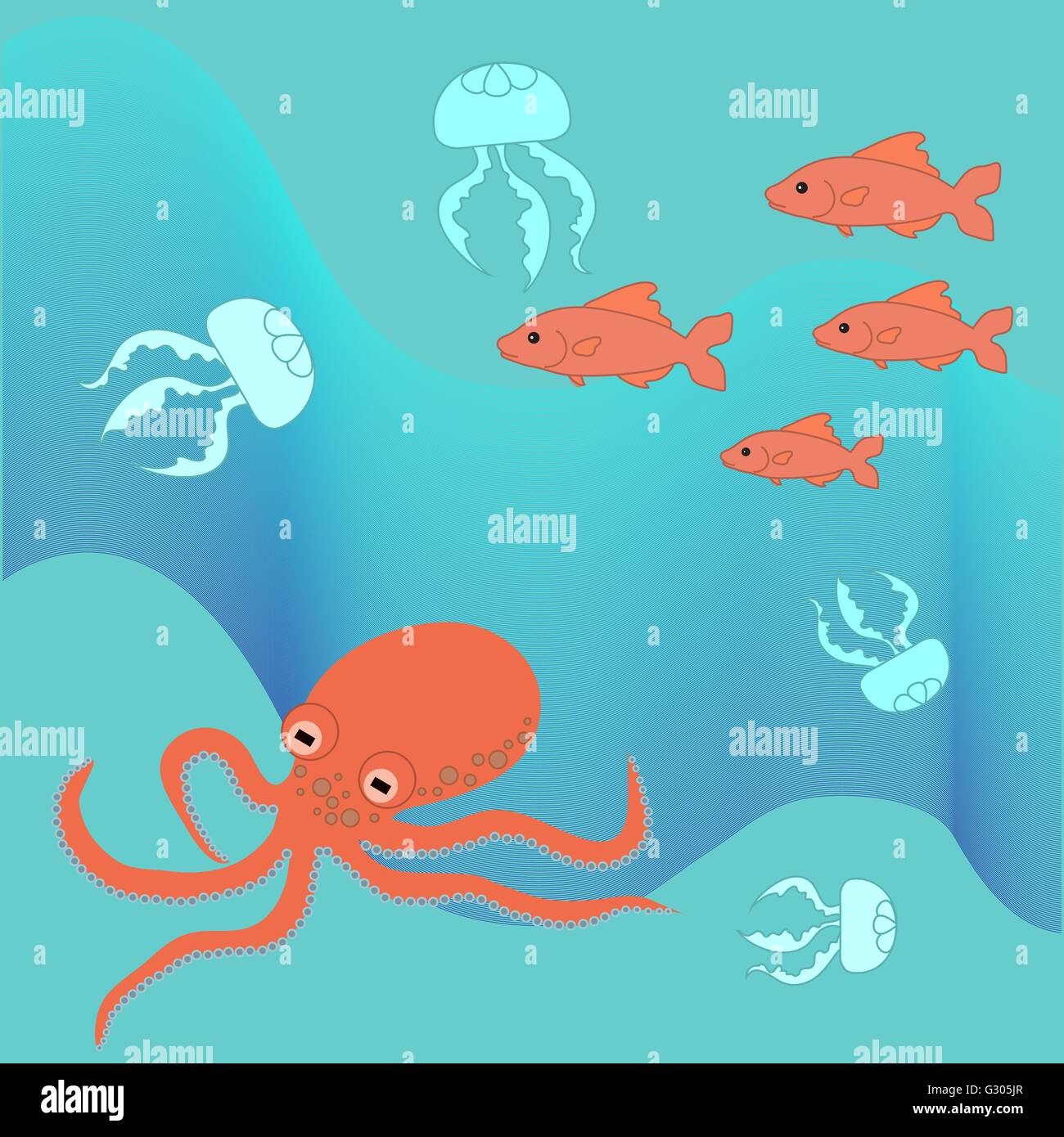 Jellyfish Drawing Stock Vector Images - Alamy