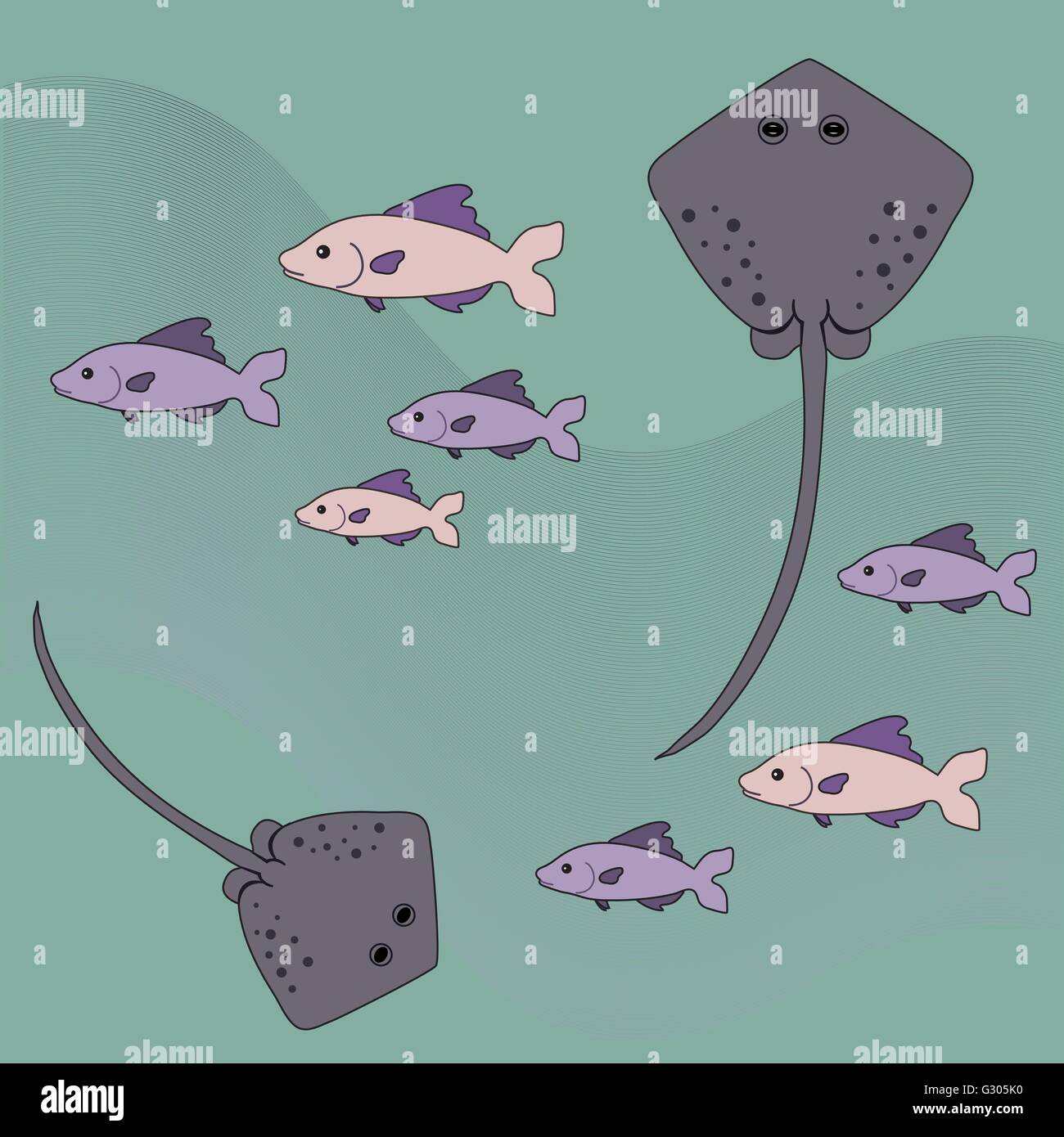 Bottom sea fish Stock Vector Images - Alamy