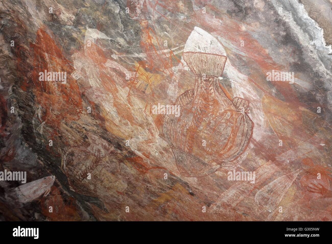 Aboriginal cave paintings at Ubirr, Kakadu National Park, Northern Territory, Australia Stock ...