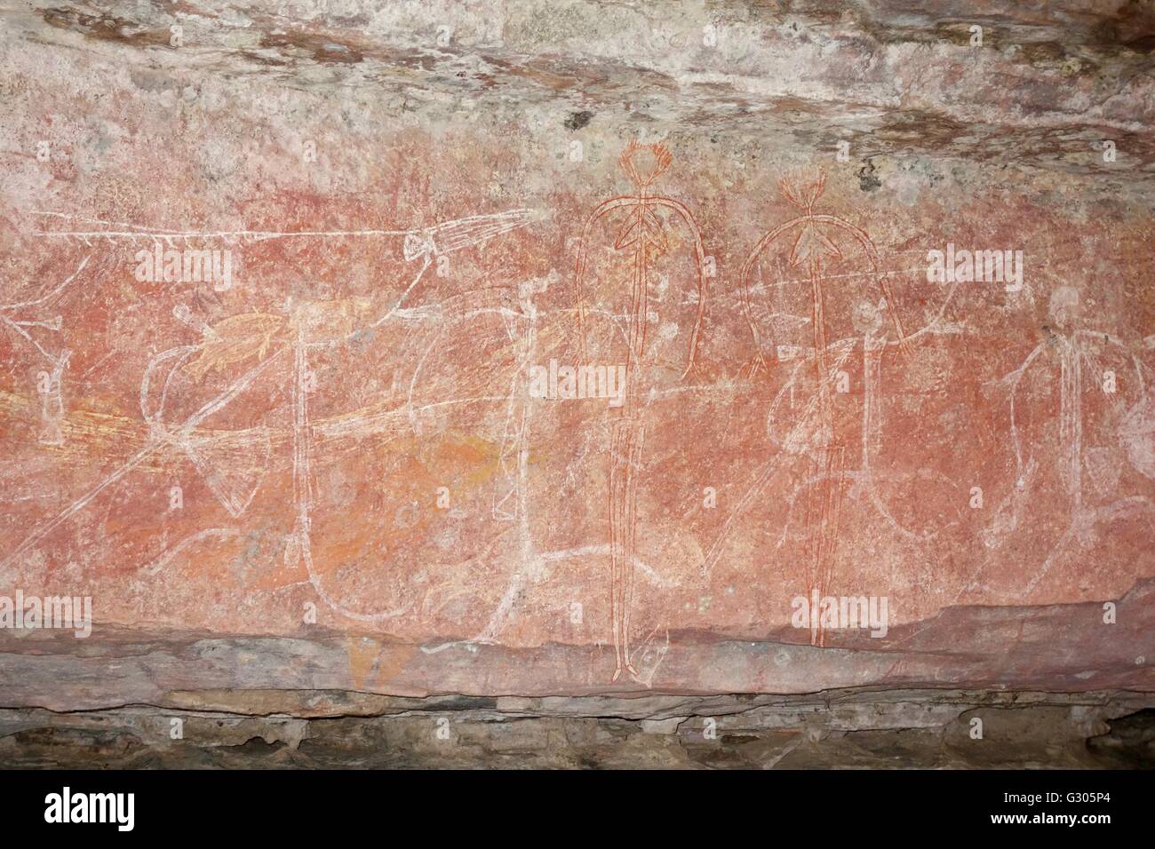 Aboriginal cave paintings at Ubirr, Kakadu National Park, Northern Territory, Australia Stock ...