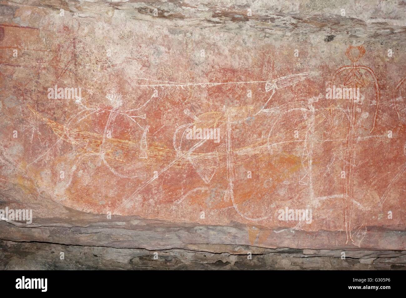 Aboriginal cave paintings at Ubirr, Kakadu National Park, Northern Territory, Australia Stock ...