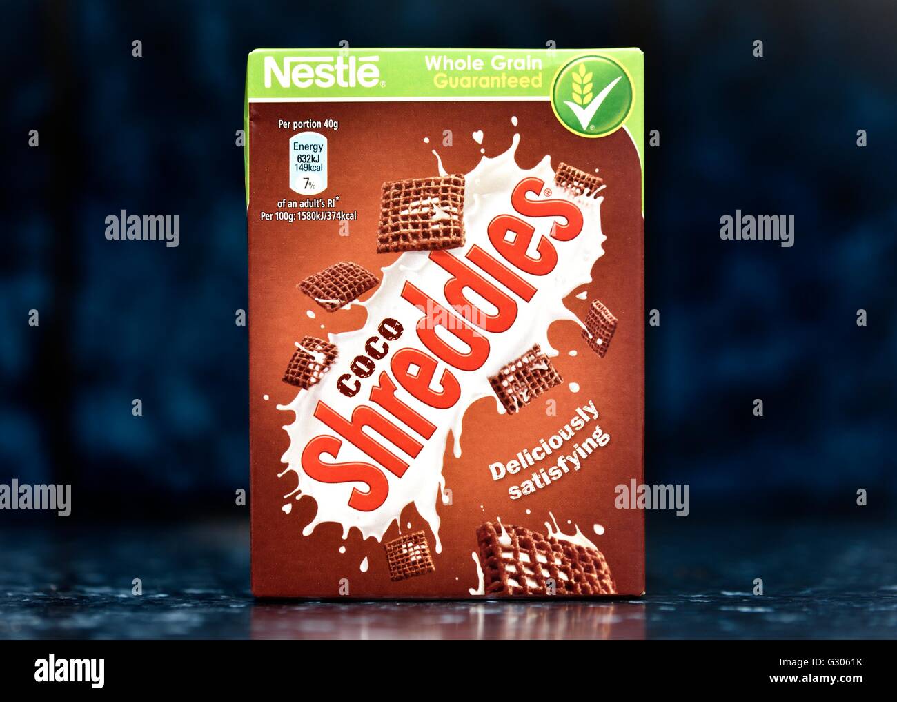 Nestle Coco Shreddies whole grain cereals Stock Photo - Alamy