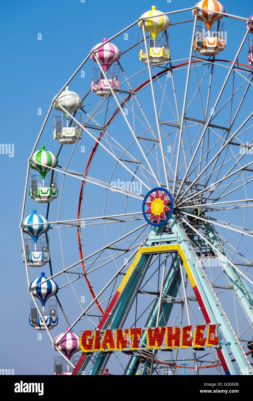 Vintage fair ground attractions on a sunny day in skegness ...