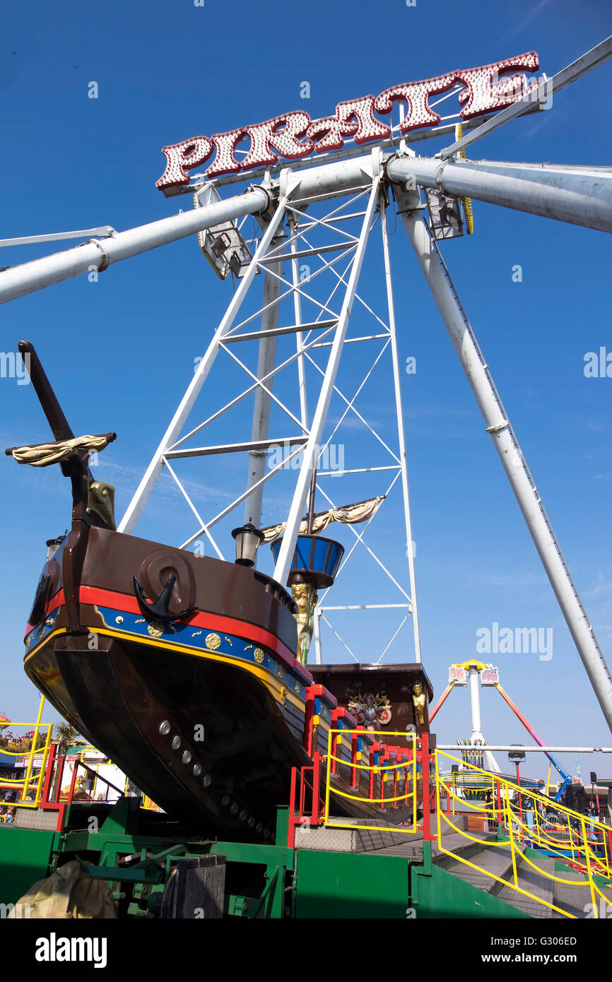 Vintage fair ground attractions on a sunny day in skegness ...