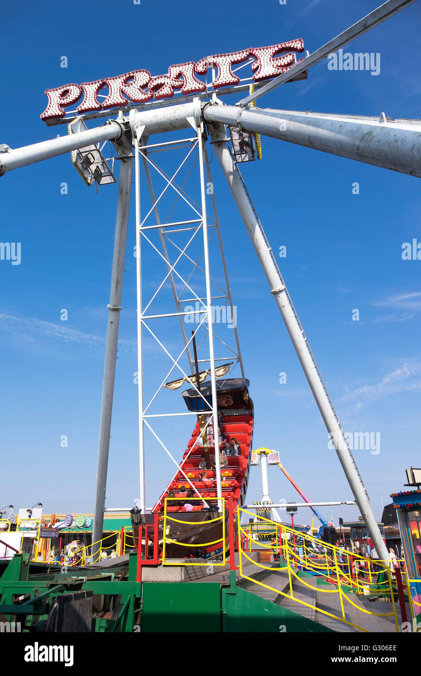 Vintage fair ground attractions on a sunny day in skegness ...