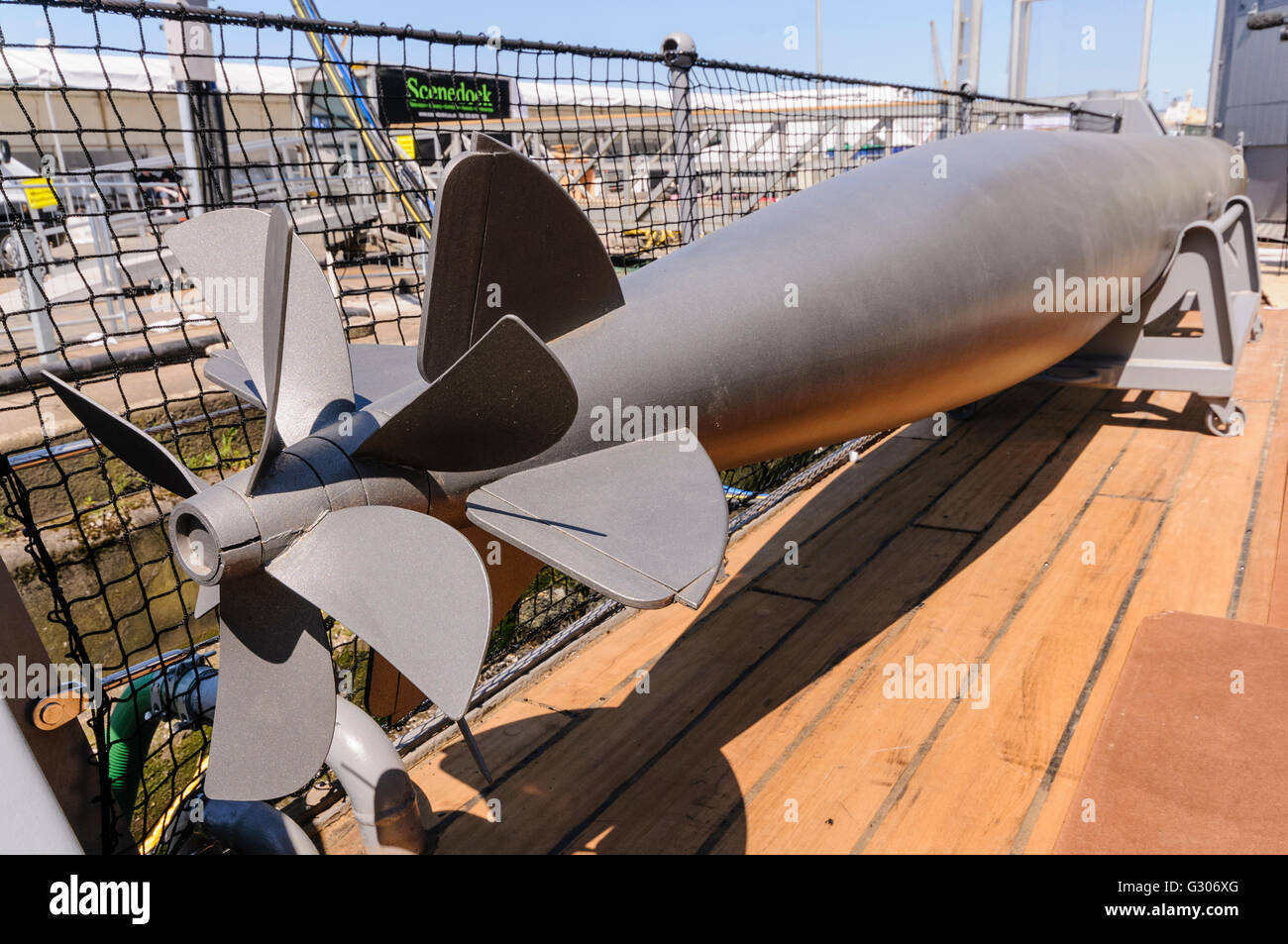 A torpedo on HMS Caroline, Belfast, the last surviving ship from the ...