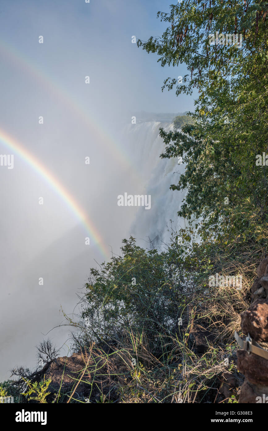 Double rainbow in Victoria Falls spray clouds Stock Photo - Alamy