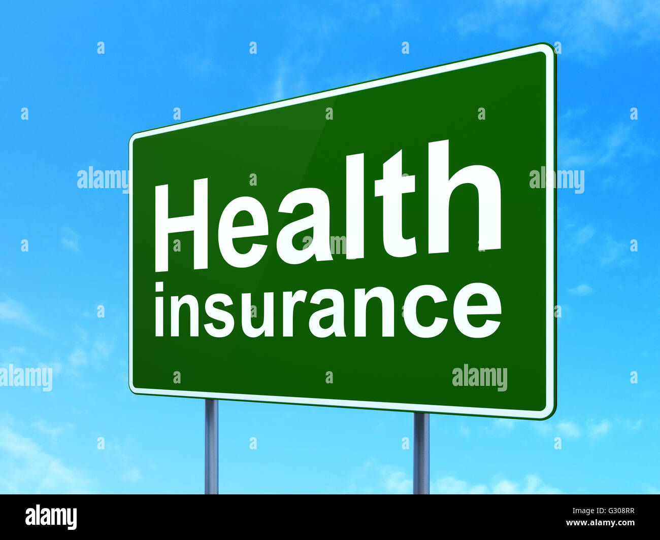 Insurance concept: Health Insurance on road sign background Stock Photo ...