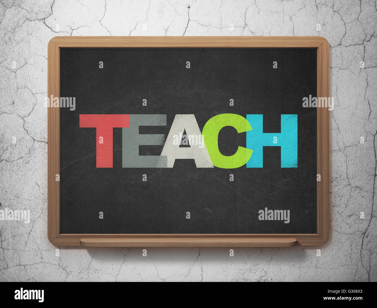 Education concept: Teach on School board background Stock Photo - Alamy