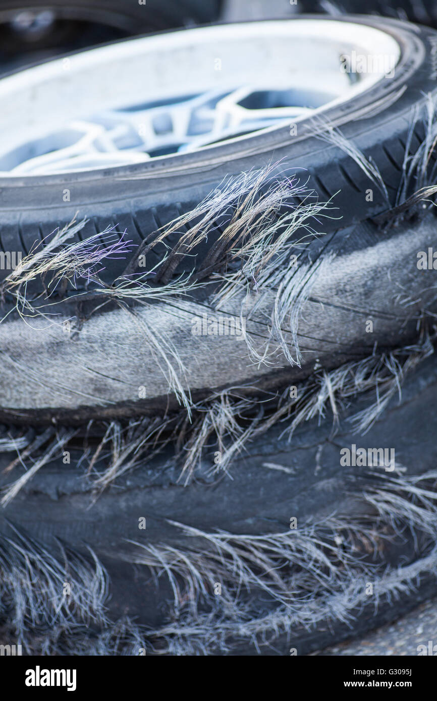 Blown tire hi-res stock photography and images - Alamy