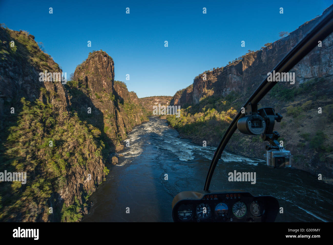 Aerial view of rapids in sunlit gorge Stock Photo - Alamy