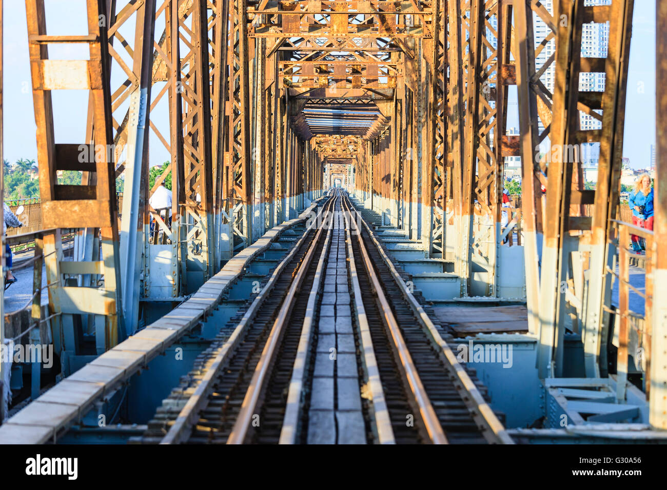Long bien Bridge at Hanoi, Vietnam Stock Photo - Alamy