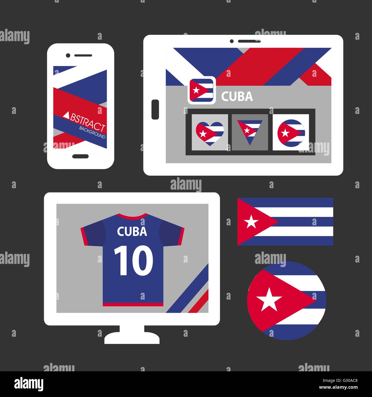 Set of Cuba flag Stock Vector Image & Art - Alamy