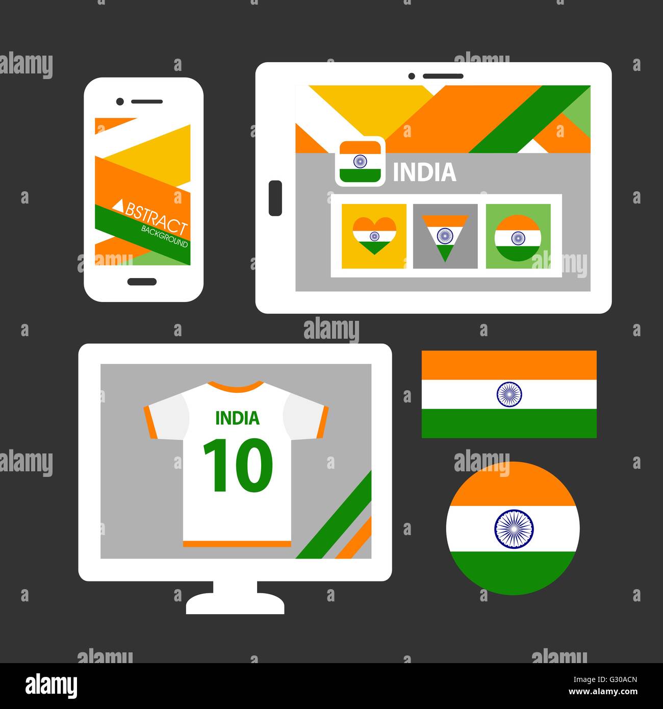 Set of India flag Stock Vector Image & Art - Alamy