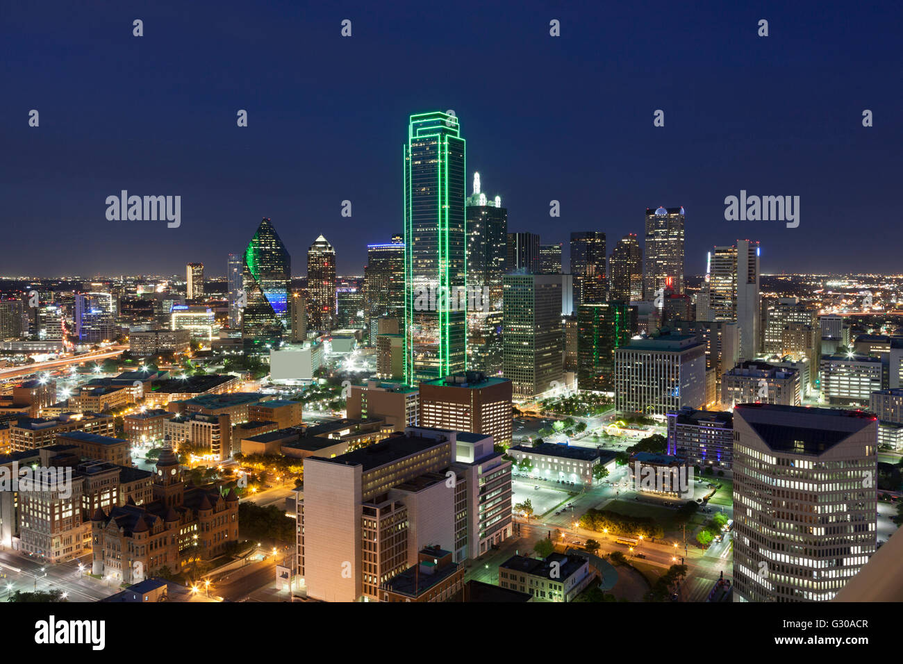 Dallas Downtown at night Stock Photo - Alamy