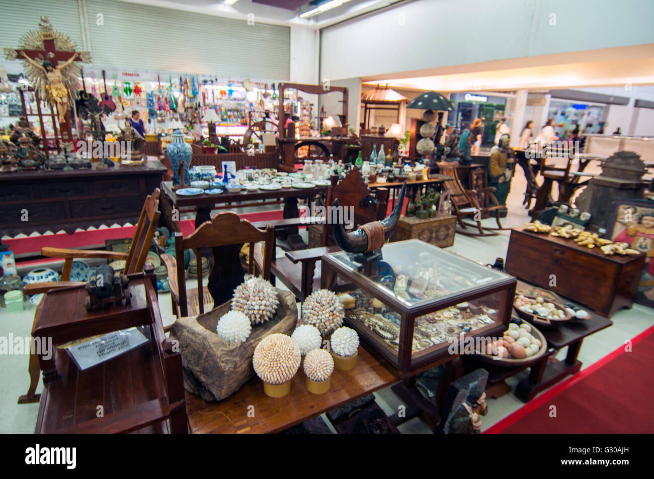 Antique stall display, SM Mall interior, Reclamation Area, Cebu City ...