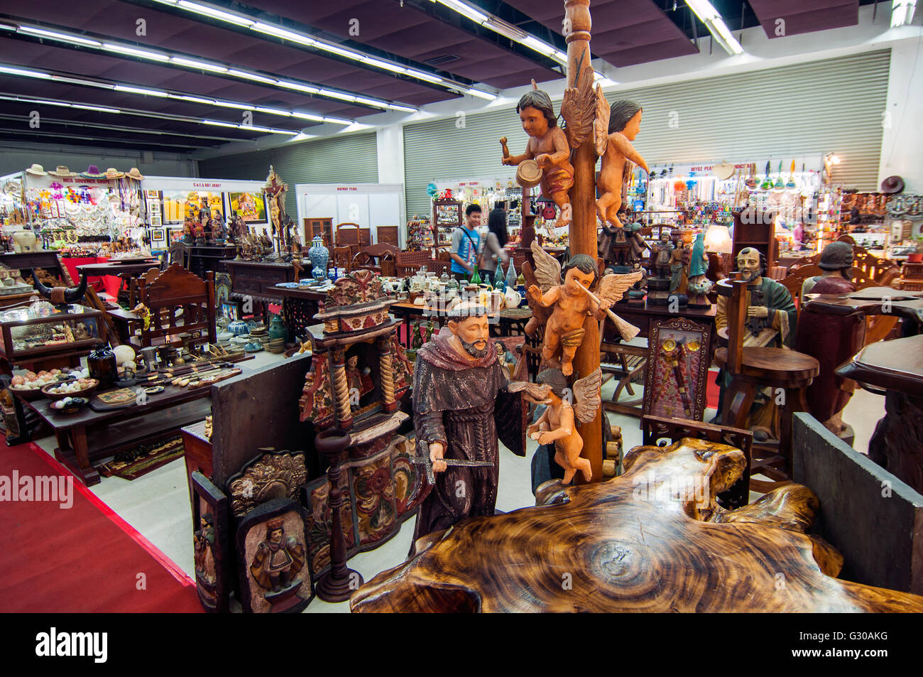 Antique stall display, SM Mall interior, Reclamation Area, Cebu City ...