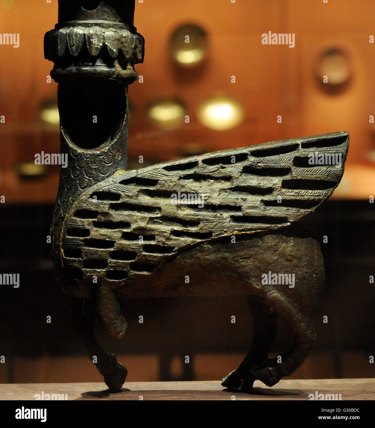 Kingdom of Urartu. Element from throne of a divinity. Bronze. From ...