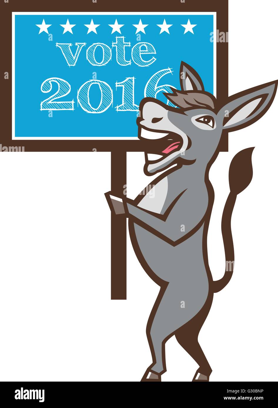 Illustration of a democrat donkey mascot of the democratic grand old ...