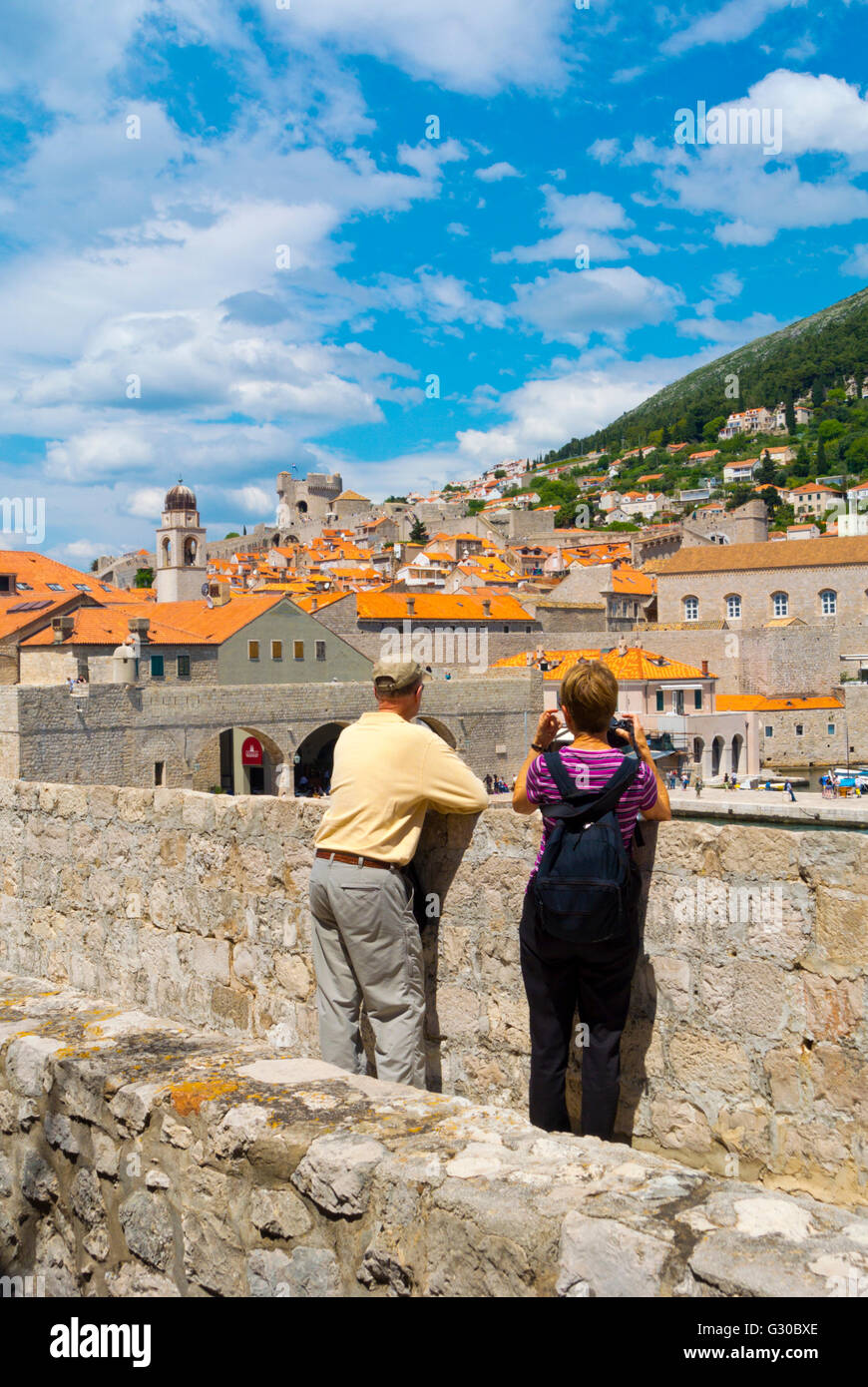 Gradske zidine, the city walls, at Pustijerna, Grad, the old town, Dubrovnik, Dalmatia, Croatia ...