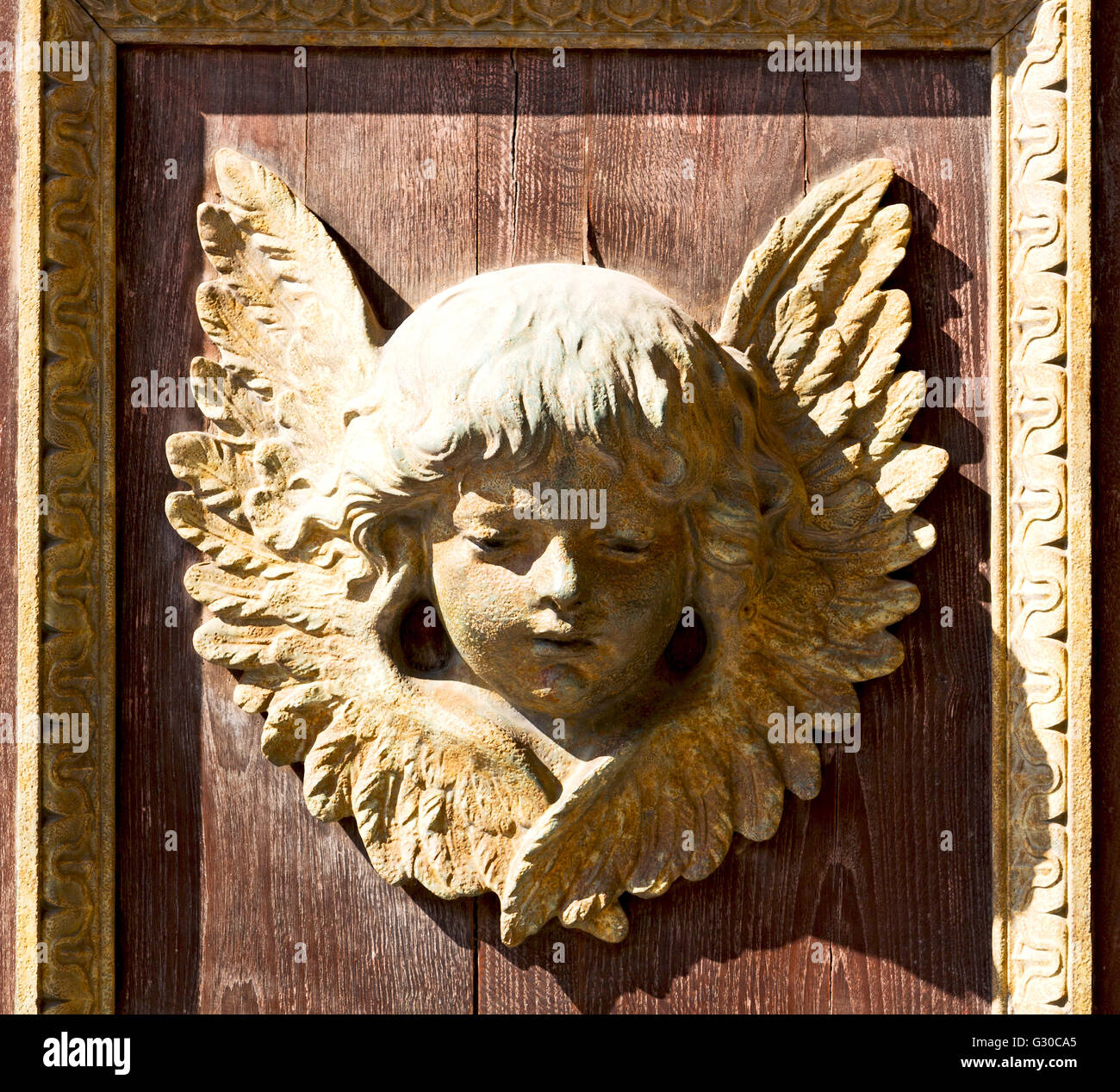abstract angel texture of a brown antique wooden old door Stock Photo ...
