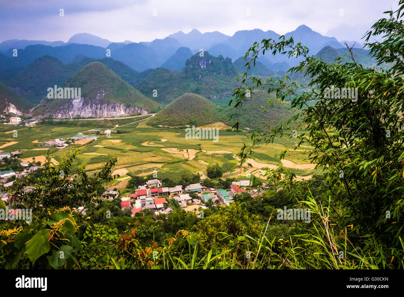 View of the Quan Ba Twin Mountains, Ha Giang Province, Vietnam Stock ...