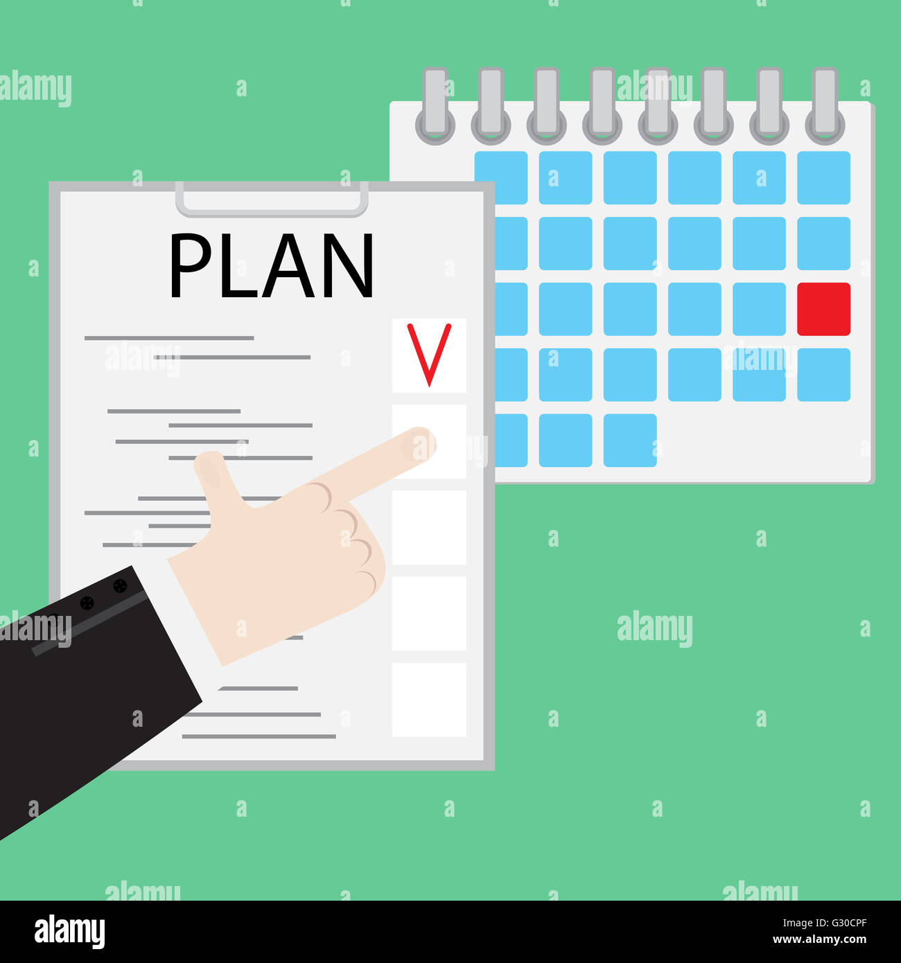 Performing daily work. Daily personal reminder and agenda illustration ...