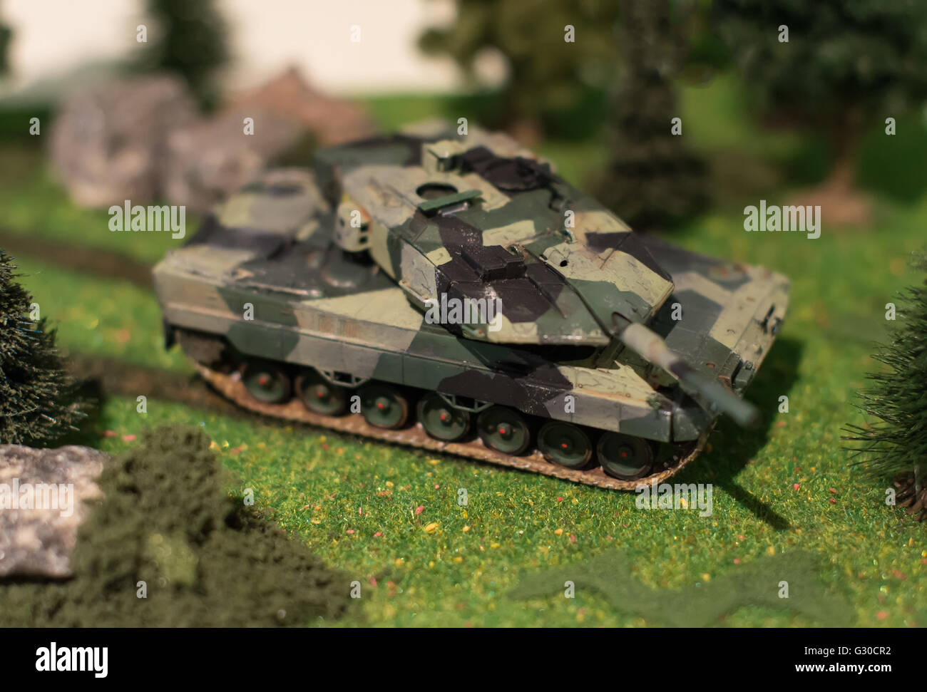 World in miniature. Military tank model Stock Photo - Alamy