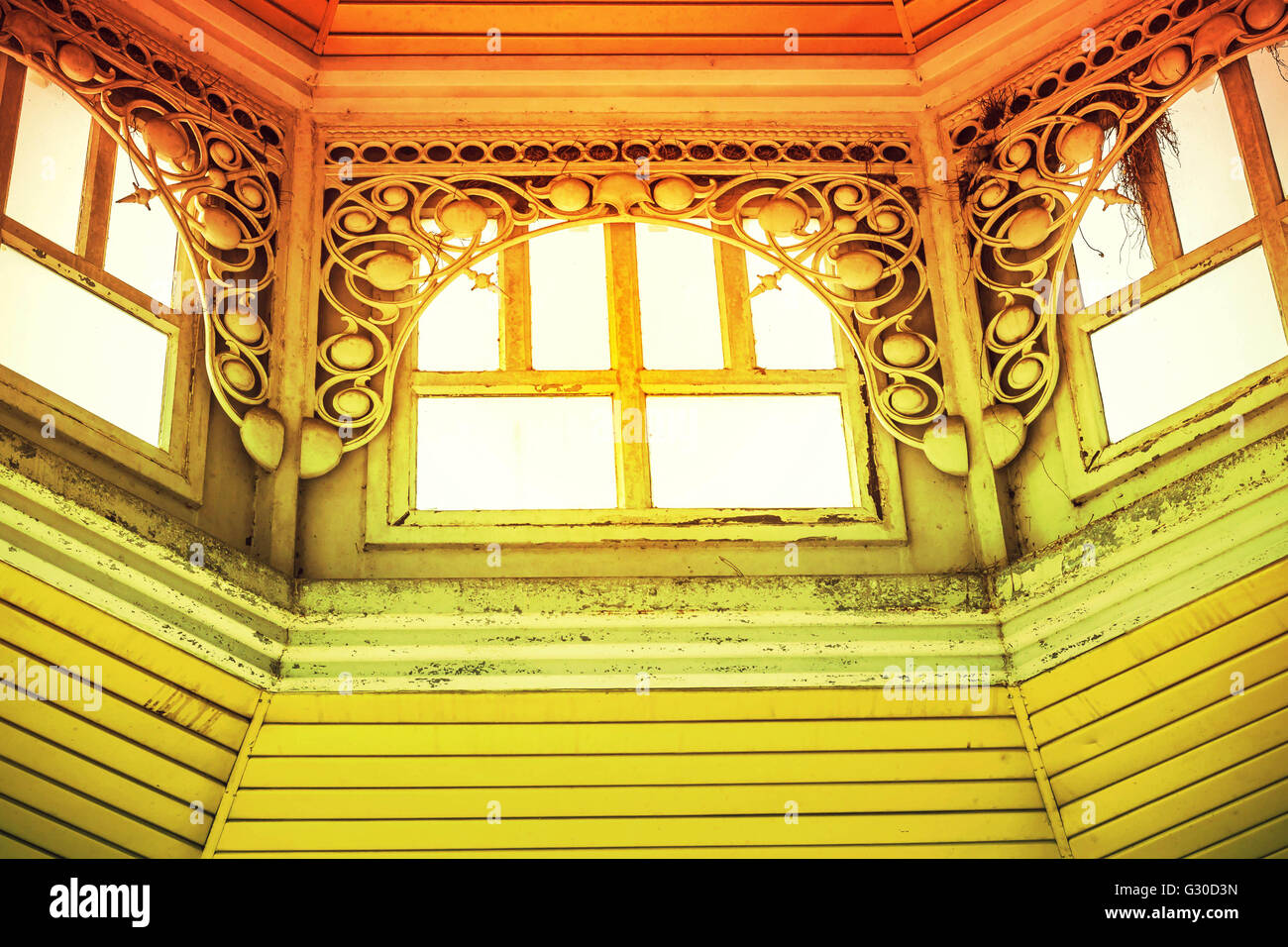 Hall ancient old wall with glass windows for light Stock Photo - Alamy