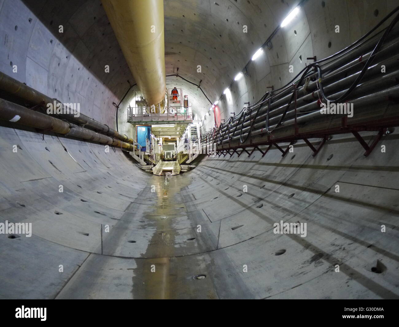 Inside a tunnel dug under Hong Kong to host a future passenger train ...