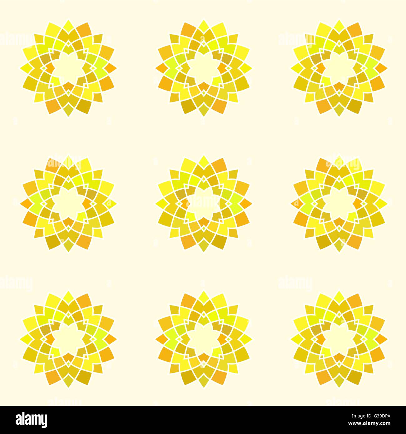Seamless pattern with yellow mandala Stock Vector Image & Art - Alamy