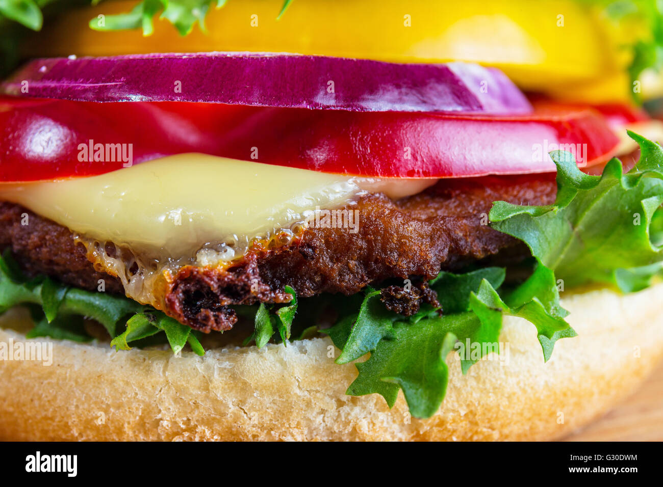 American burger in close up hi-res stock photography and images - Alamy