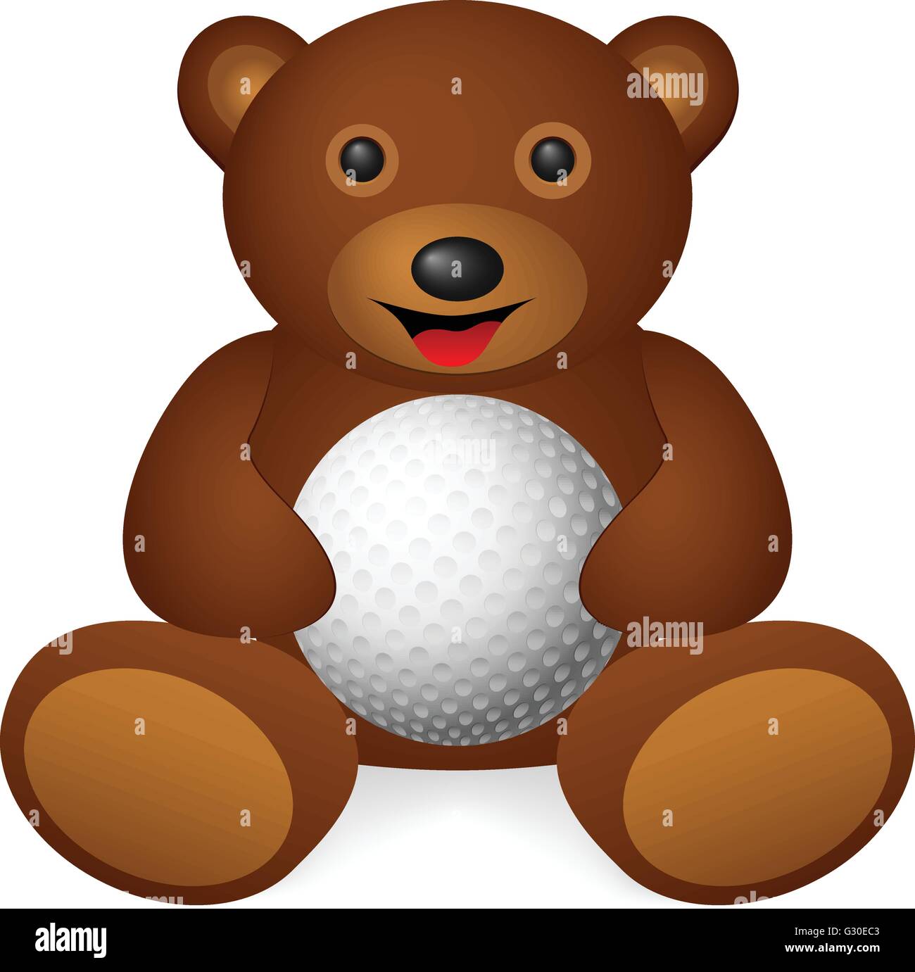 Teddy bear golf ball on a white background. Vector illustration Stock ...