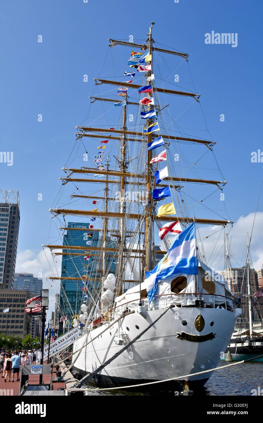 A beautiful ship parked in the Baltimore inner harbor Stock Photo - Alamy
