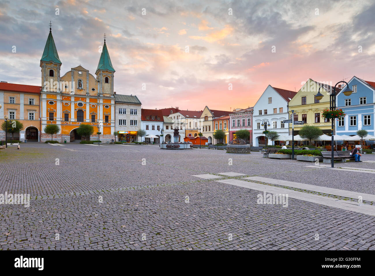 Town hall in the main square of Zilina in central Slovakia Stock Photo ...