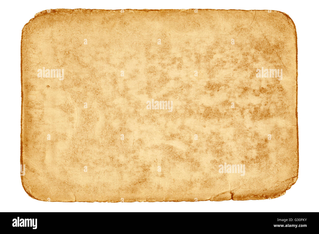 Blank sheet of old paper on white background Stock Photo - Alamy