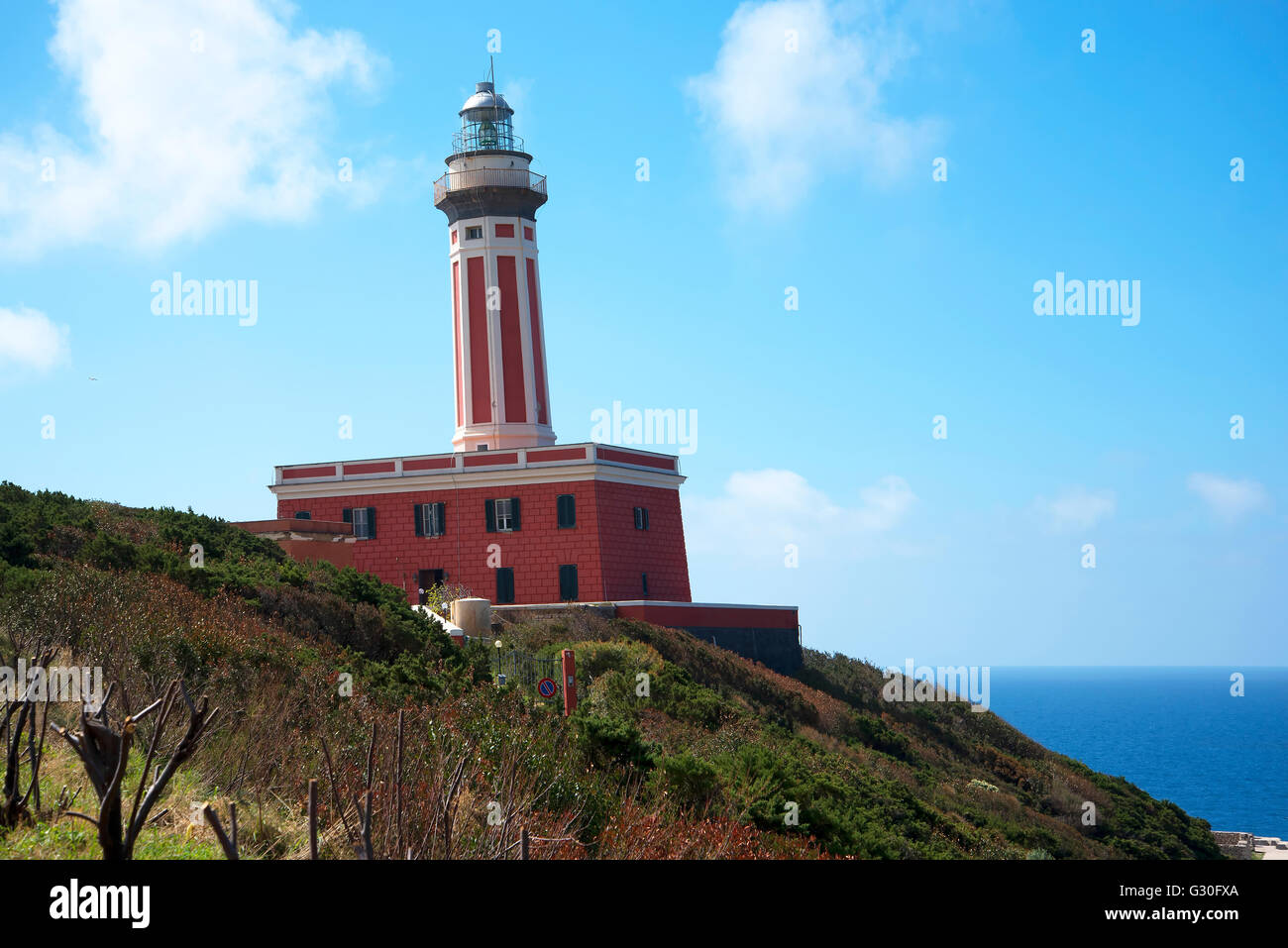 The Lighthouse at Punta Carena at Anacapri on the island of Capri Stock ...