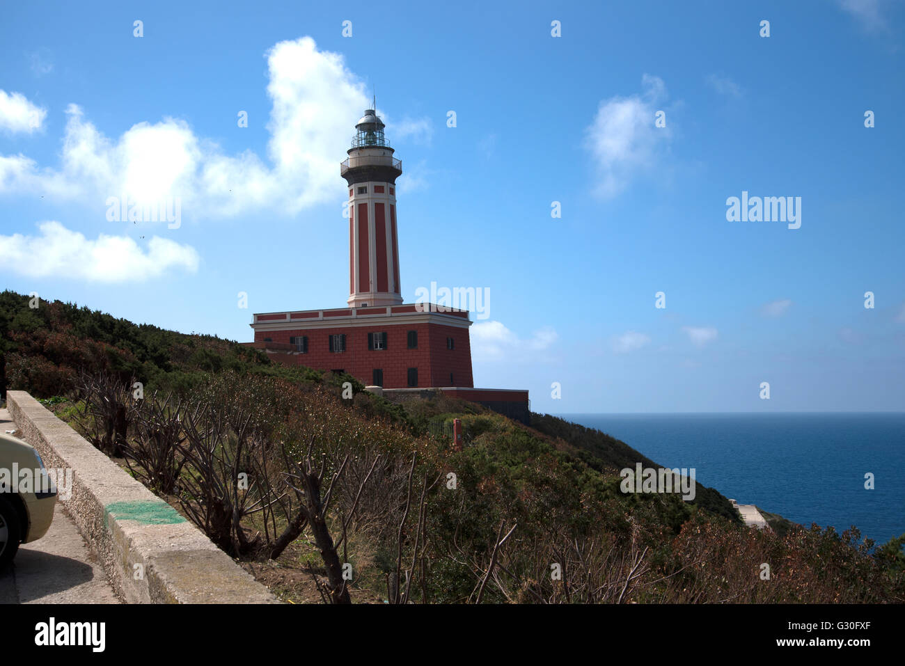 The Lighthouse at Punta Carena at Anacapri on the island of Capri Stock ...